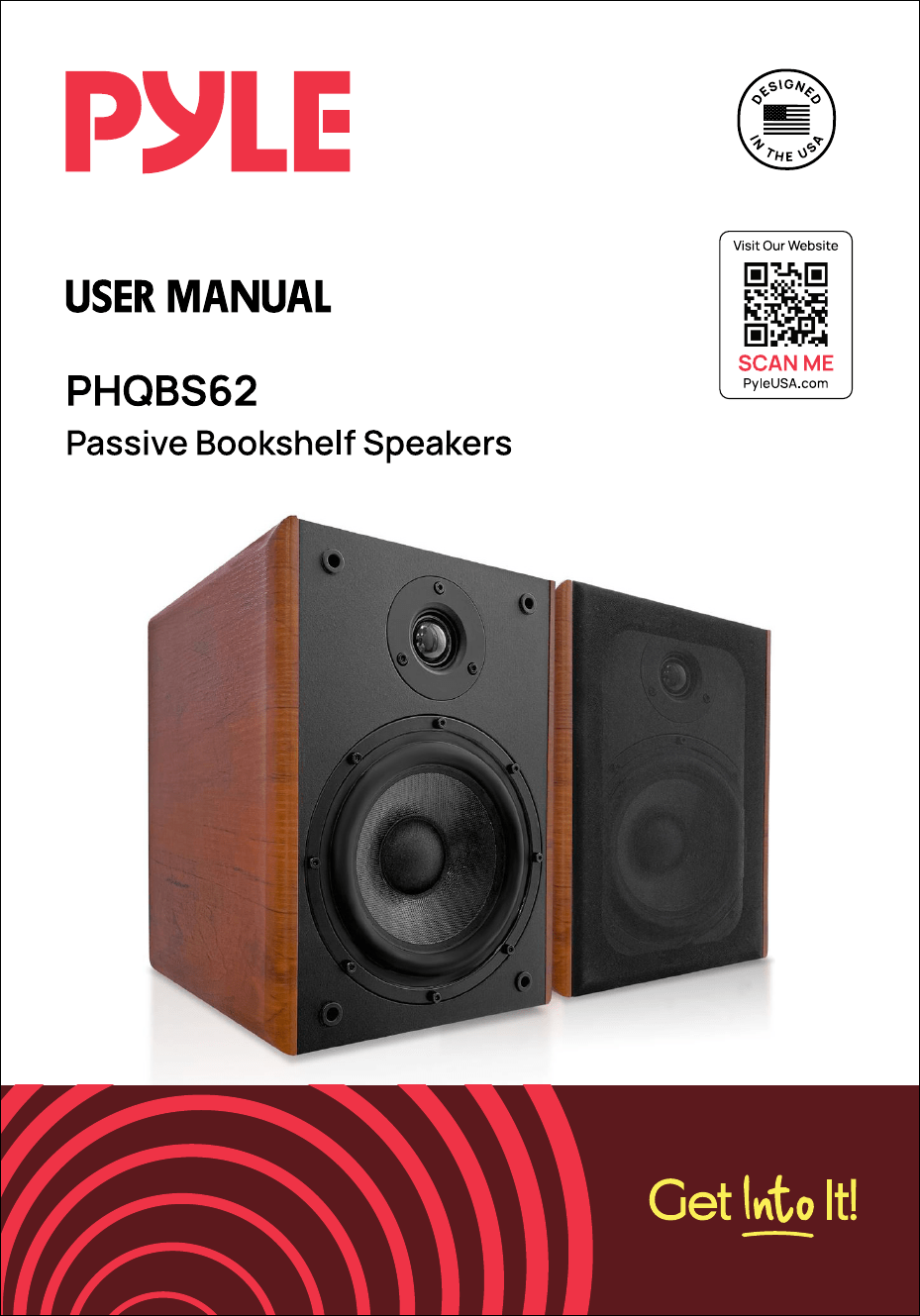 Pyle PHQBS62WH Bookshelf Speakers User Manual