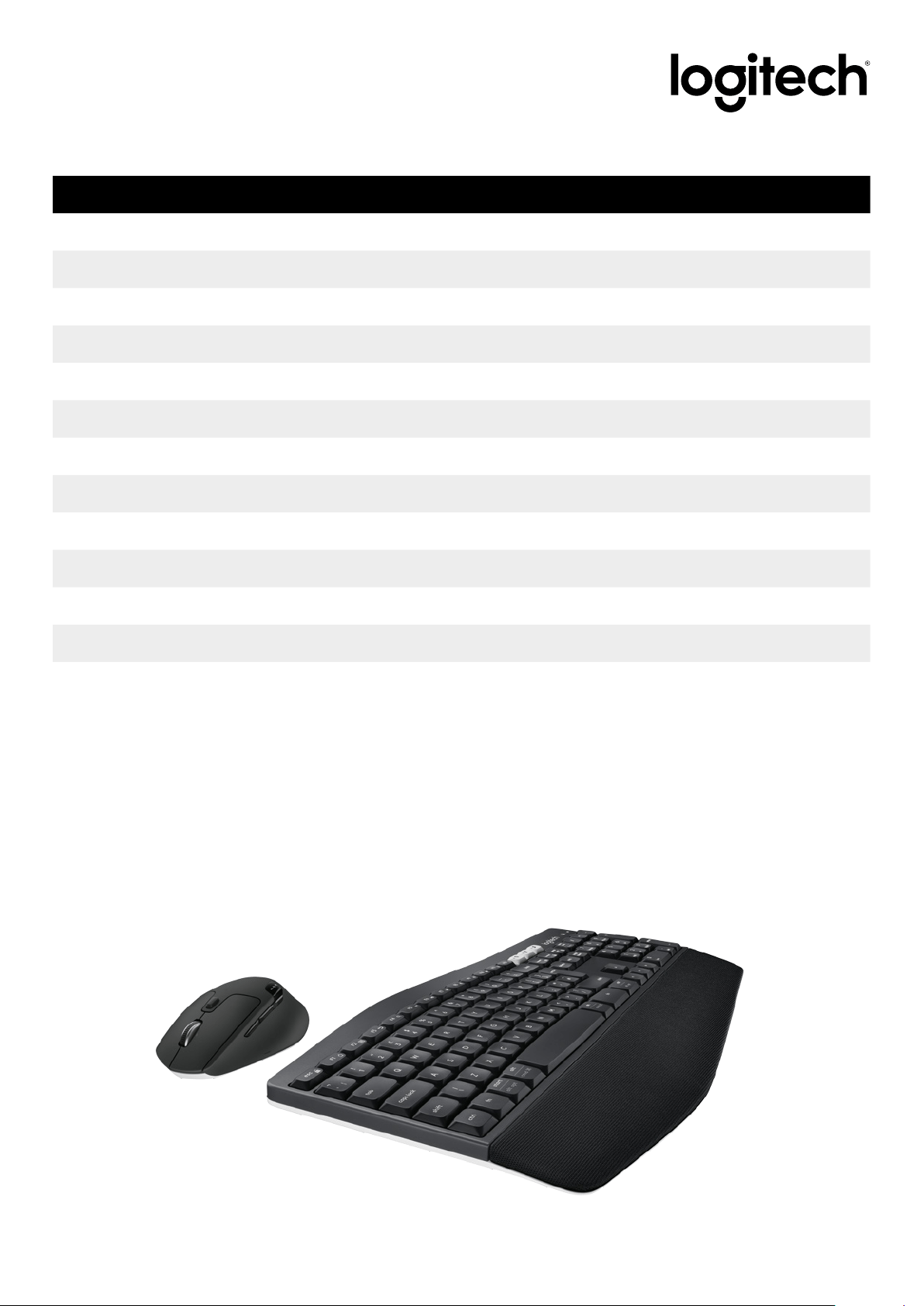 Logitech MK850 920-008224 Multi-Device Wireless Keyboard User Manual