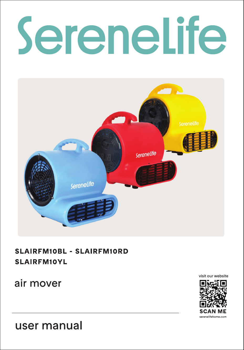 Pyle SLAIRFM10BL Serenelife Air Mover – High-Speed Blower User Manual