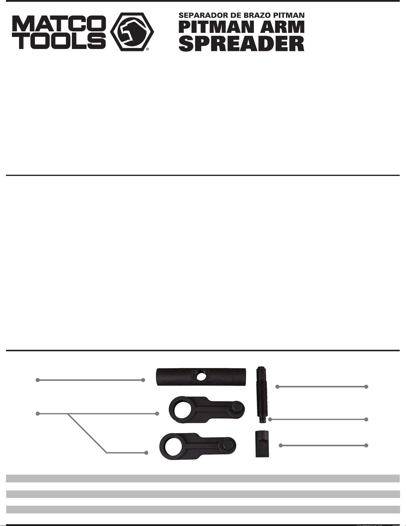 Matco Tools PAS650 HEAVY-DUTY UNIVERSAL PITMAN ARM SPREADER User Manual