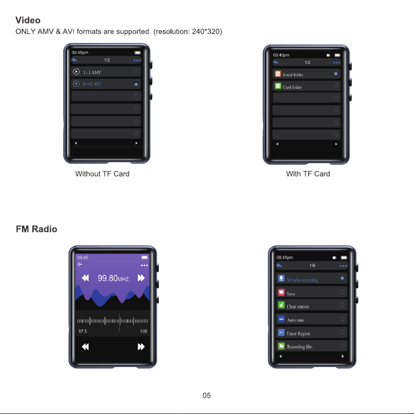 ZAQE M4 Bluetooth MP3 Player 2.4 inch Touchscreen, HiFi User Manual