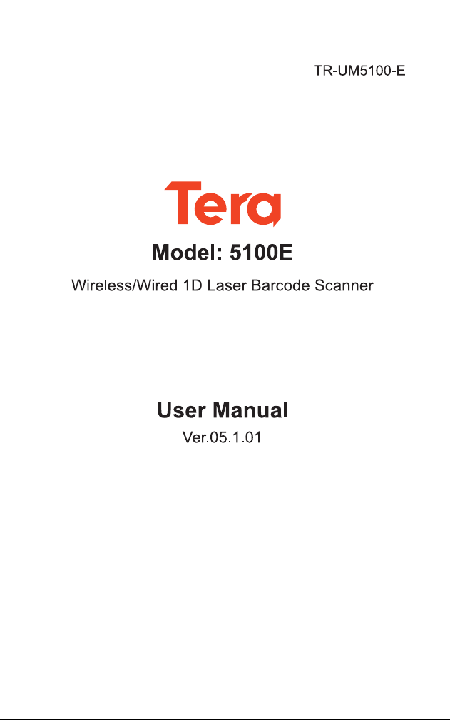 TERA-5100-US 5100 Laser 1D Wireless Barcode Scanner User Manual
