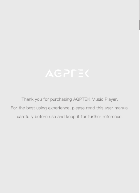 AGPTEK A09 32GB MP3 Player with Bluetooth 5.3, X 2.4" User Manual
