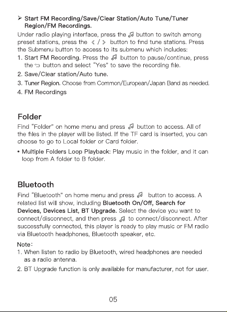 AGPTEK A09 32GB MP3 Player with Bluetooth 5.3, X 2.4" User Manual