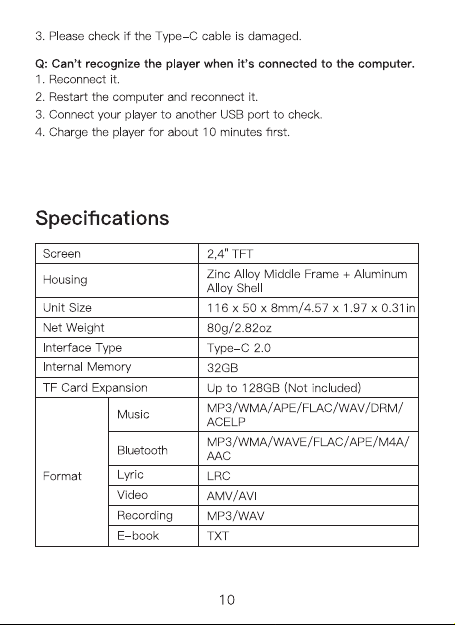 AGPTEK A09 32GB MP3 Player with Bluetooth 5.3, X 2.4" User Manual